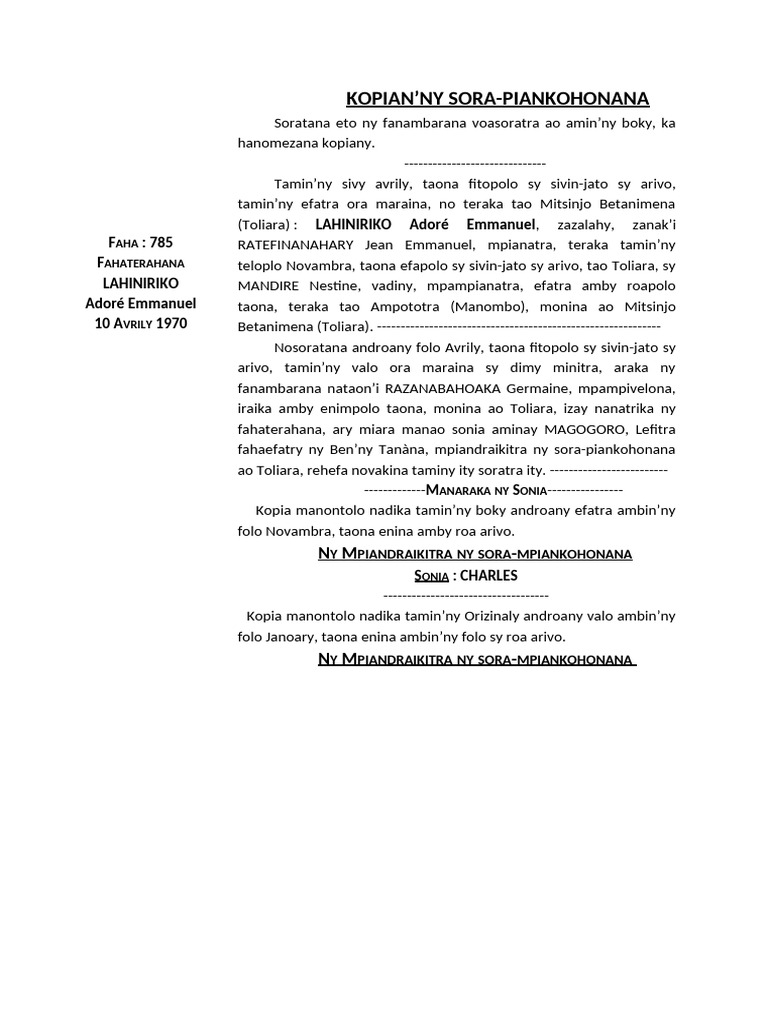 KOPIA Adoré Emmanuel | PDF