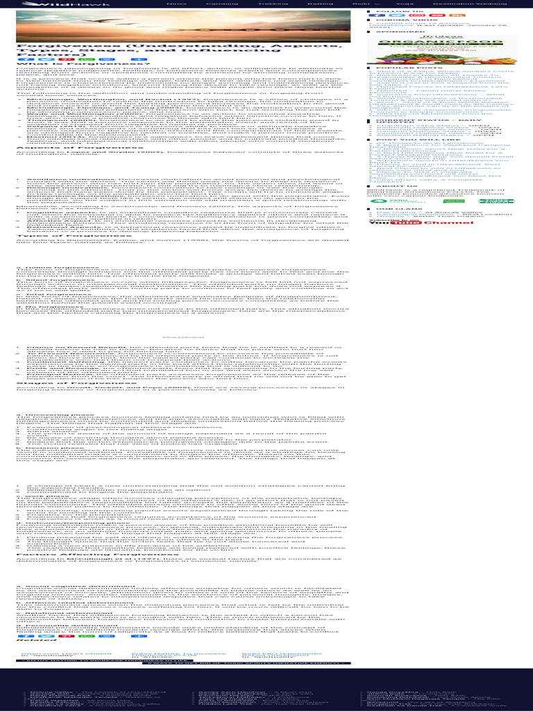 Forgiveness (Understanding, Aspects, Types, Stages, and Influencing ...