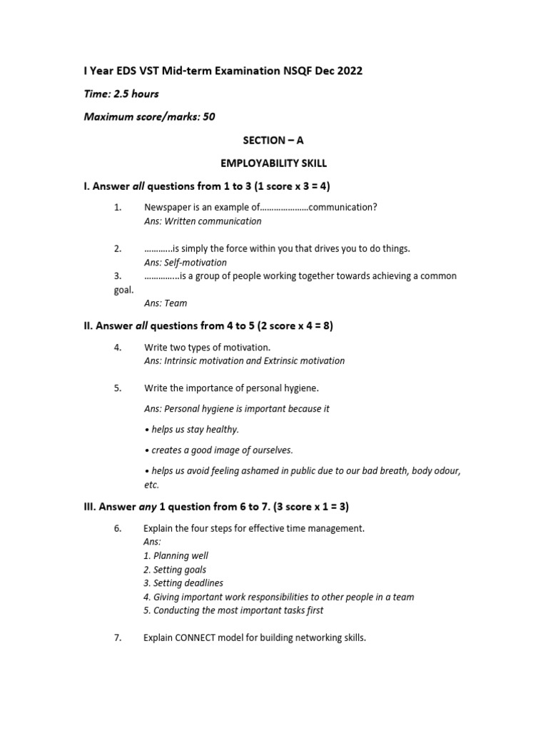 I Year EDS VST Mid Term Exam Dec 22 | PDF | Capacitor | Electrical Network