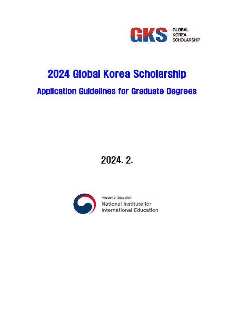 2024 GKS-G Application Guidelines (English) | PDF | Academic Degree | Birth Certificate
