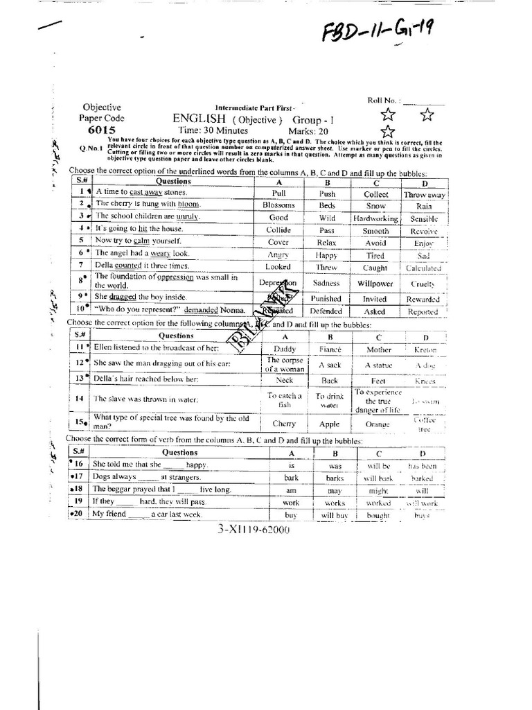 English-11 FBD-(G1+G2)-19 | PDF