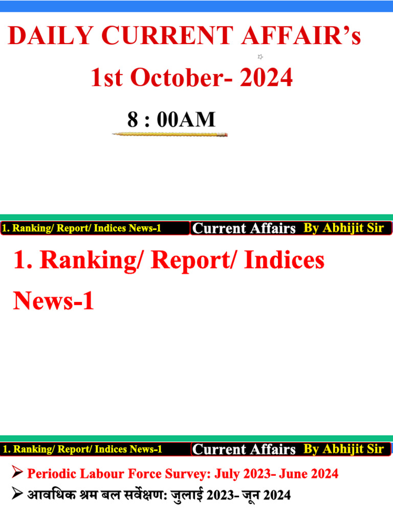 1st October Current Affairs | PDF