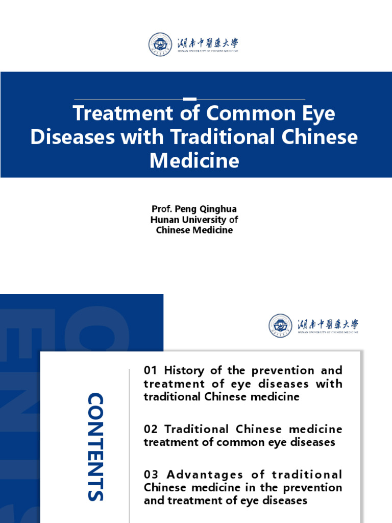 Treament of Common Eye Diseases With Chinese Medicine | PDF ...