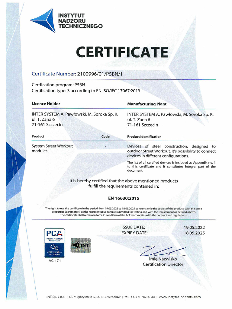 Certificate For The Street Workout - Updated | PDF