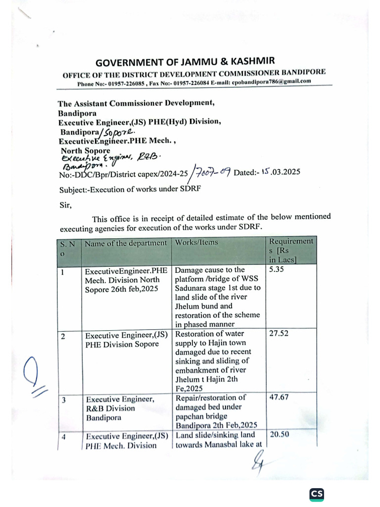 Execution of Works Under SDRF | PDF