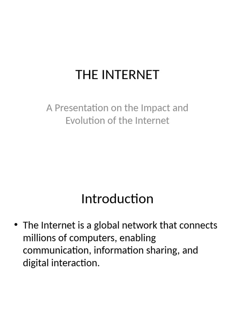 Internet Presentation: Impact & Evolution | PDF