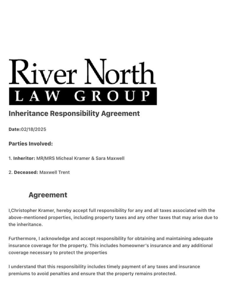 Inheritance Responsibility Agreement | PDF