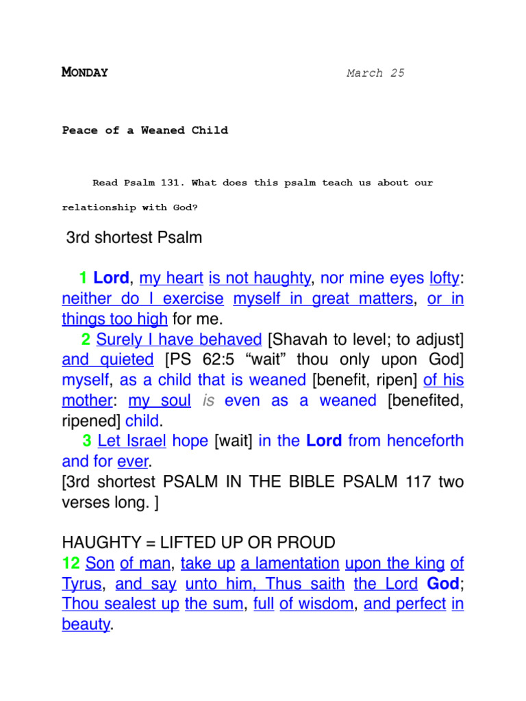James Rafferty 2024 Q1 L13 Peace of A Weaned Child | PDF | Jesus | Satan