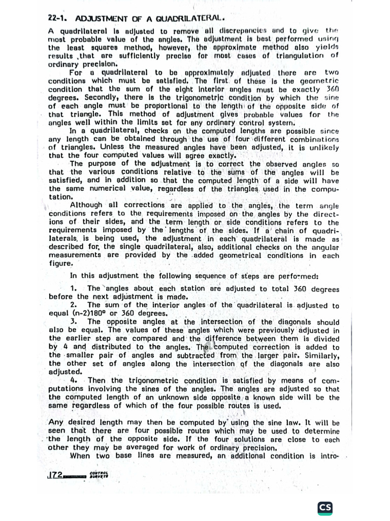Control Survey Quadri Adjustment Gensur2 | PDF