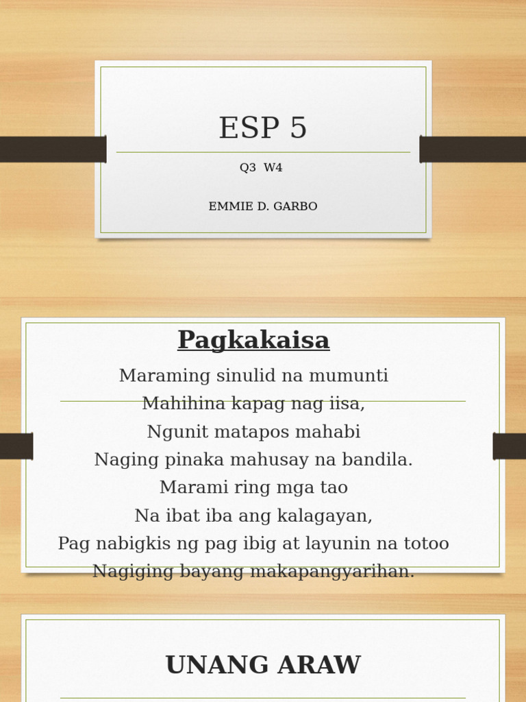 Grade 5 PPT - ESP | PDF