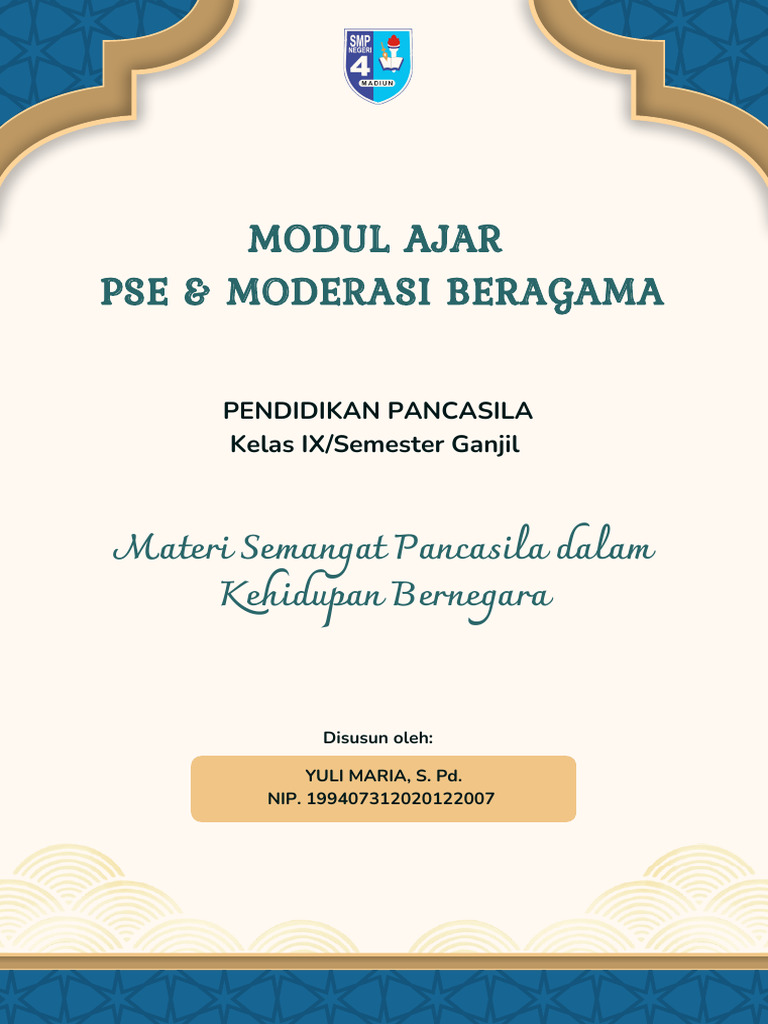 Biru Emas Modern Estetik Cover Modul Ajar Islami Dokumen A4 (1) | PDF