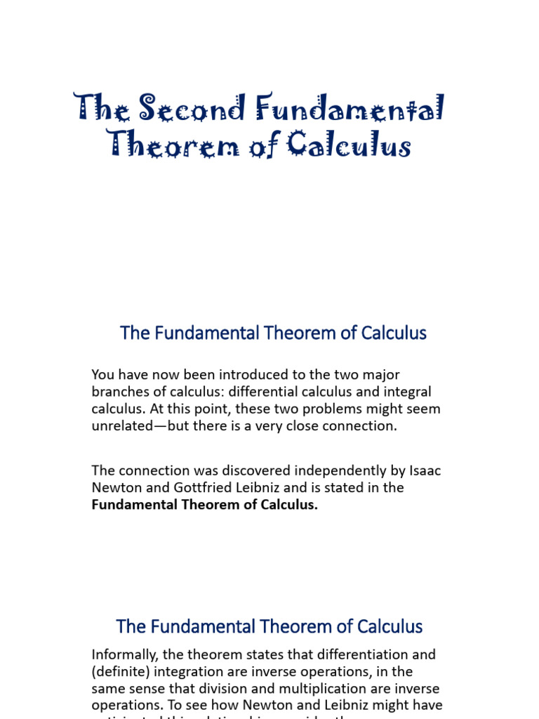 The Second Fundamental Calculus-1 | PDF