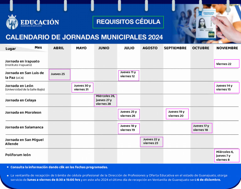Fechas de Trámites de Cédula 2024 | PDF
