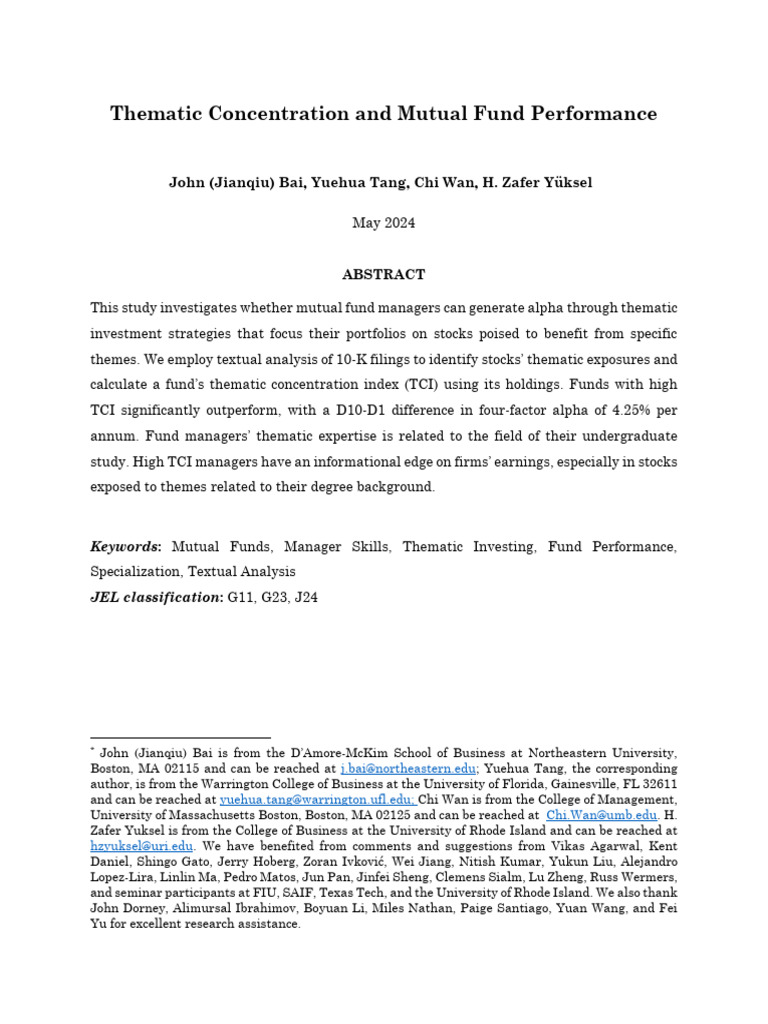 thematic pdf | PDF | Investment Management | Investing