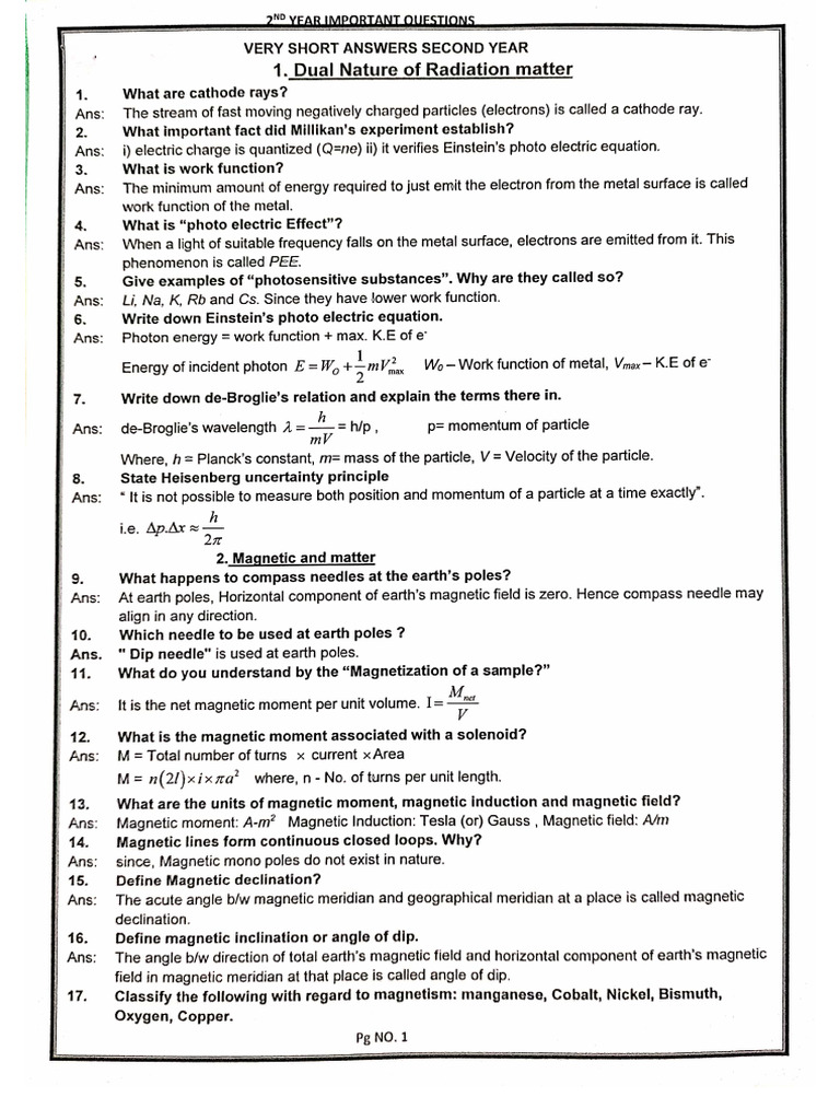 SR PHYSICS VSAQ 2025 | PDF