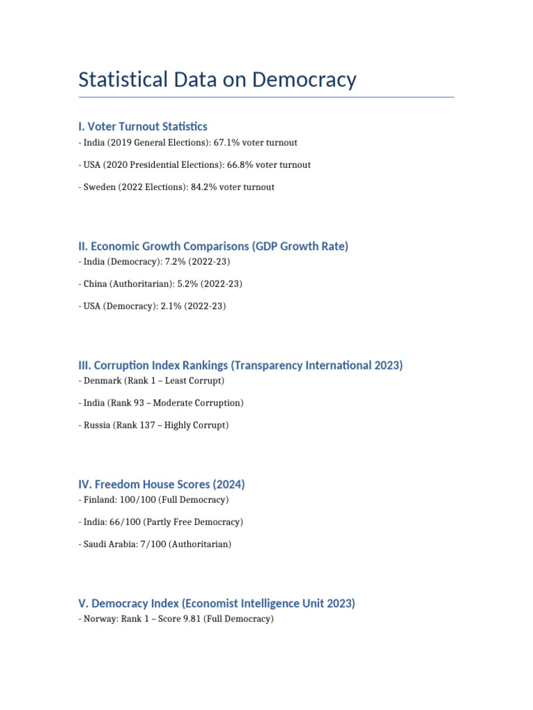 Democracy Statistics | PDF
