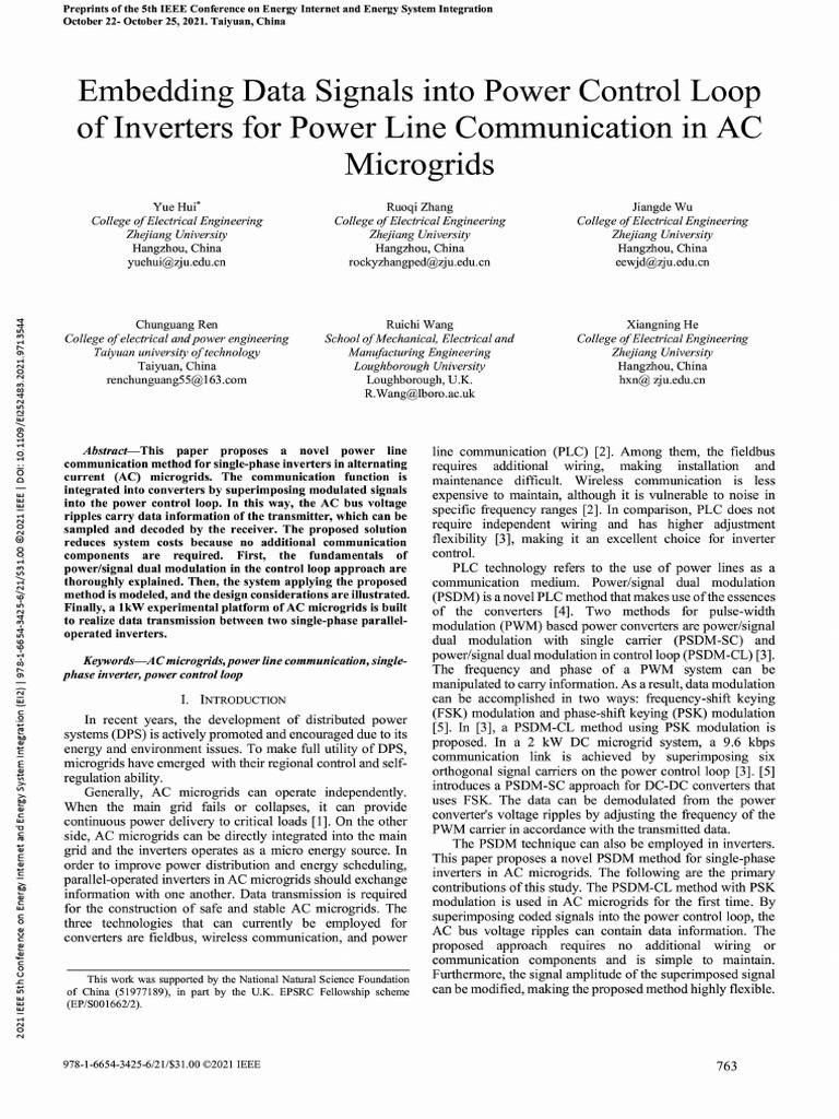 Embedding Data Signals Into Power Control Loop of Inverters For Power Line Communication in AC ...