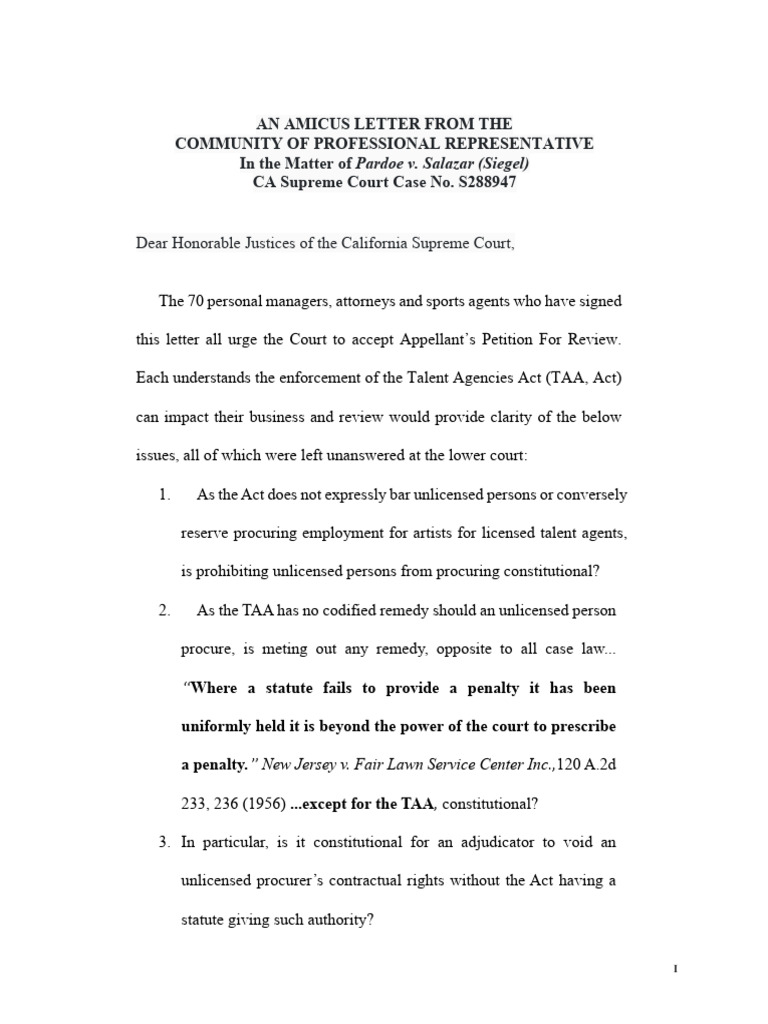 AMICUS LETTER Multiple Signatures | PDF | Supreme Court Of California ...