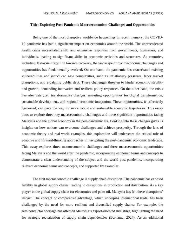Ebe1113 - Individual Assignment Adriana Anak Nicklas (97939) (2024) | PDF | Macroeconomics ...