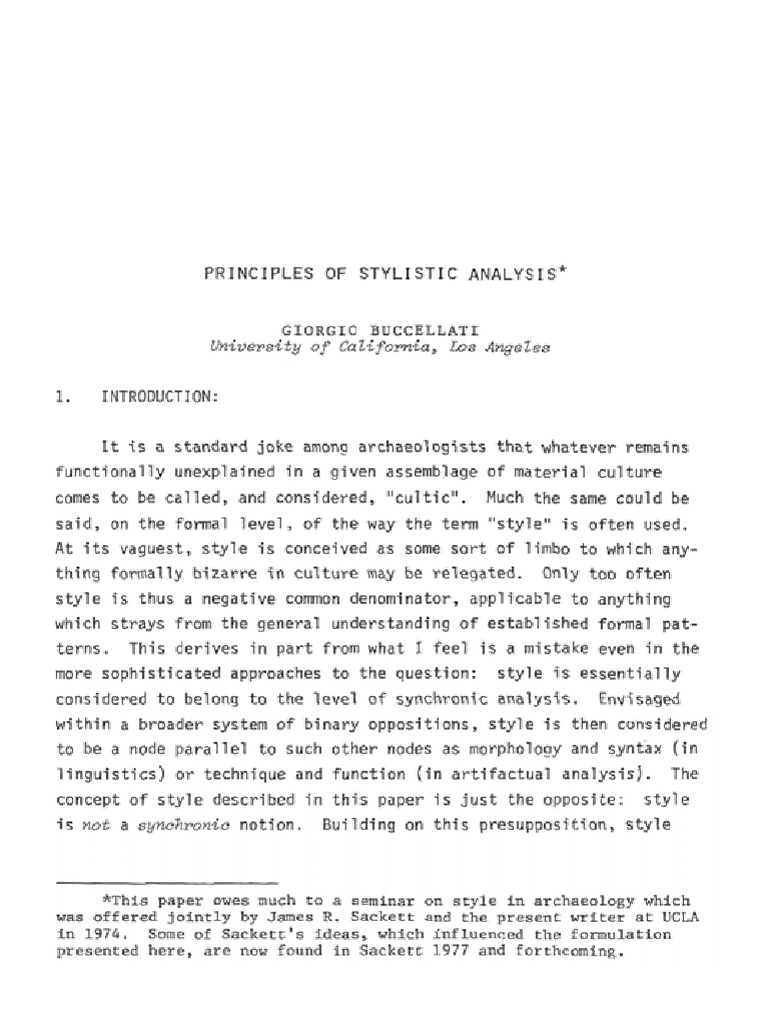 Principles of Stylistic Analysis | PDF | Language Mechanics | Human Communication