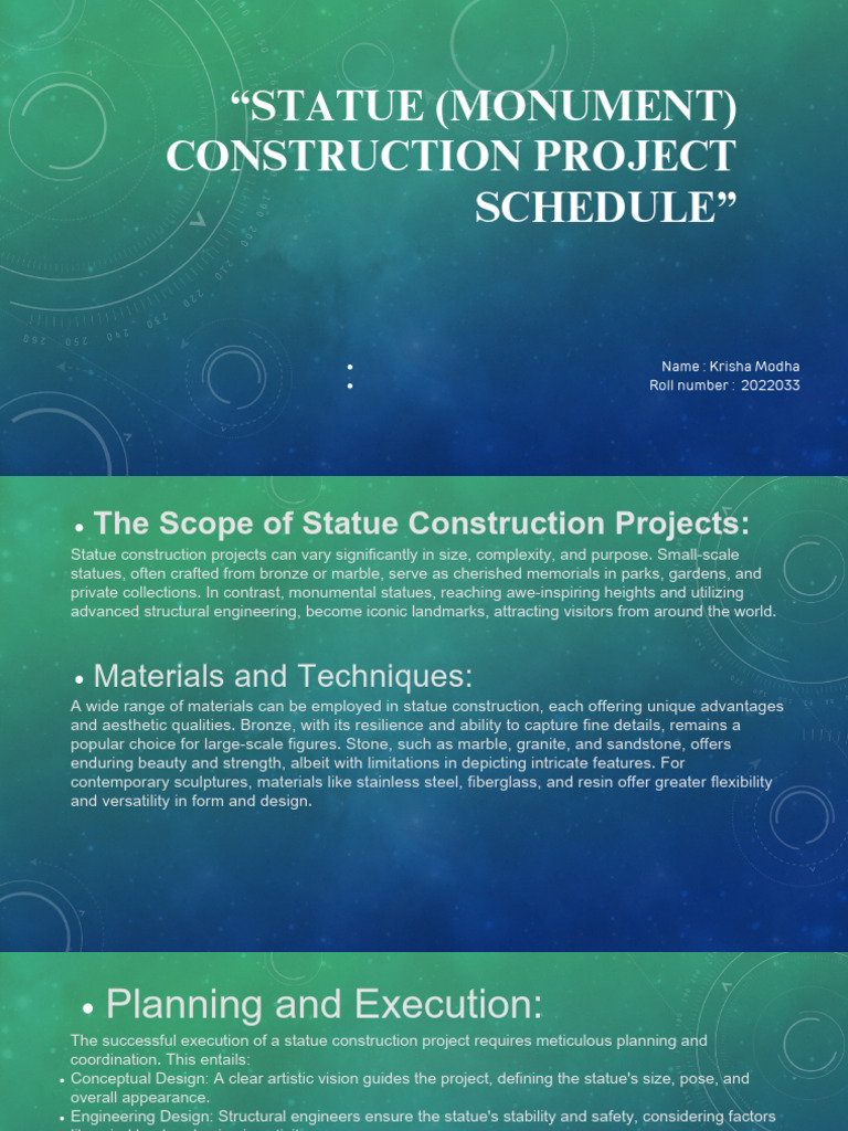 Krisha Modha Assignment 2 Project Management - PPTX 20231221 165653 0000 | PDF | Statue