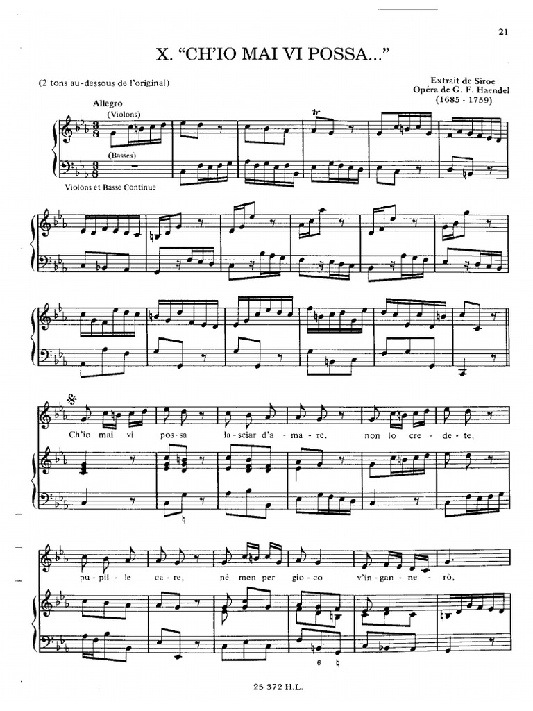 Haendel-Ch'Io Mai Vi Possa (Siroe) | PDF