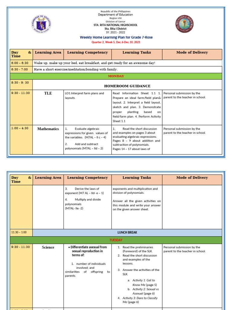 WHLP_Q2_W5 (AutoRecovered) | PDF | Polynomial | Mathematics