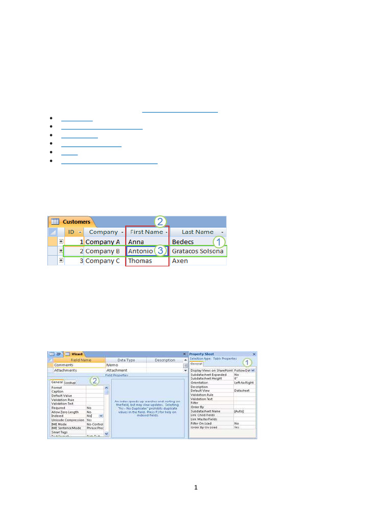 Introduction to MS Access | PDF | Table (Database) | Databases