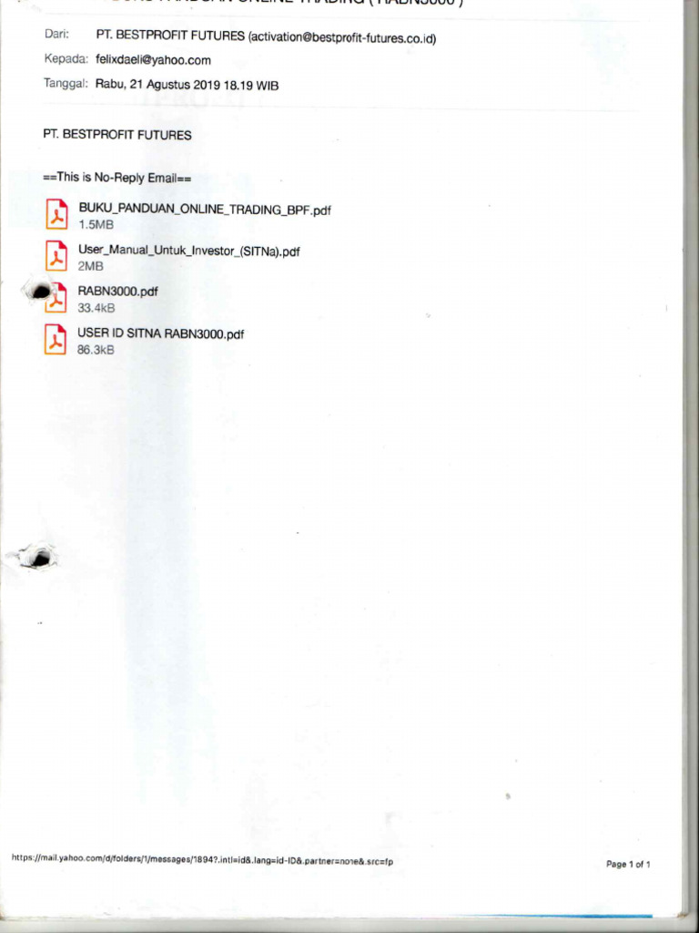 Bukti Panduan Penggunaan Online Trading PT - BPF | PDF