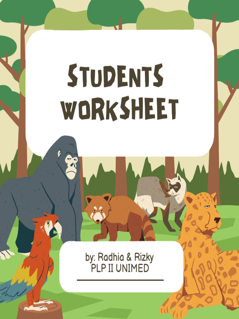 Wildlife Vocabulary Story Book in Yellow Green Brown Friendly Hand ...