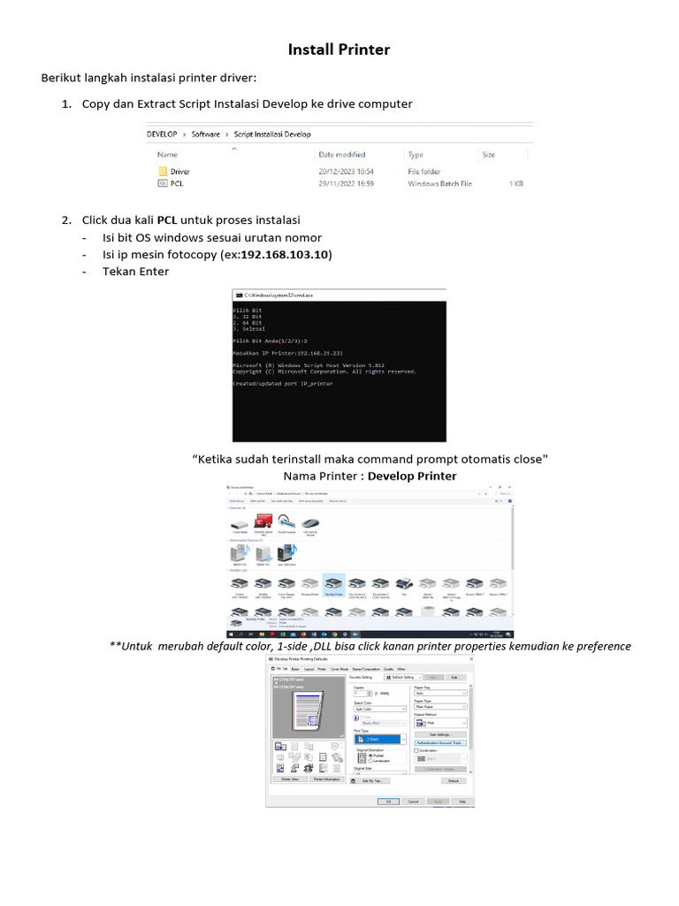 Install Printer Script | PDF