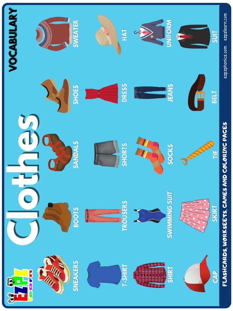 Clothes Vocabulary Picture Dictionary Join Now For Free Flashcards ...