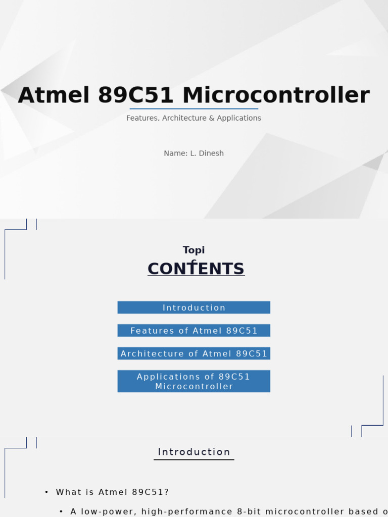 Atmel 89C51 Microcontroller Overview | PDF