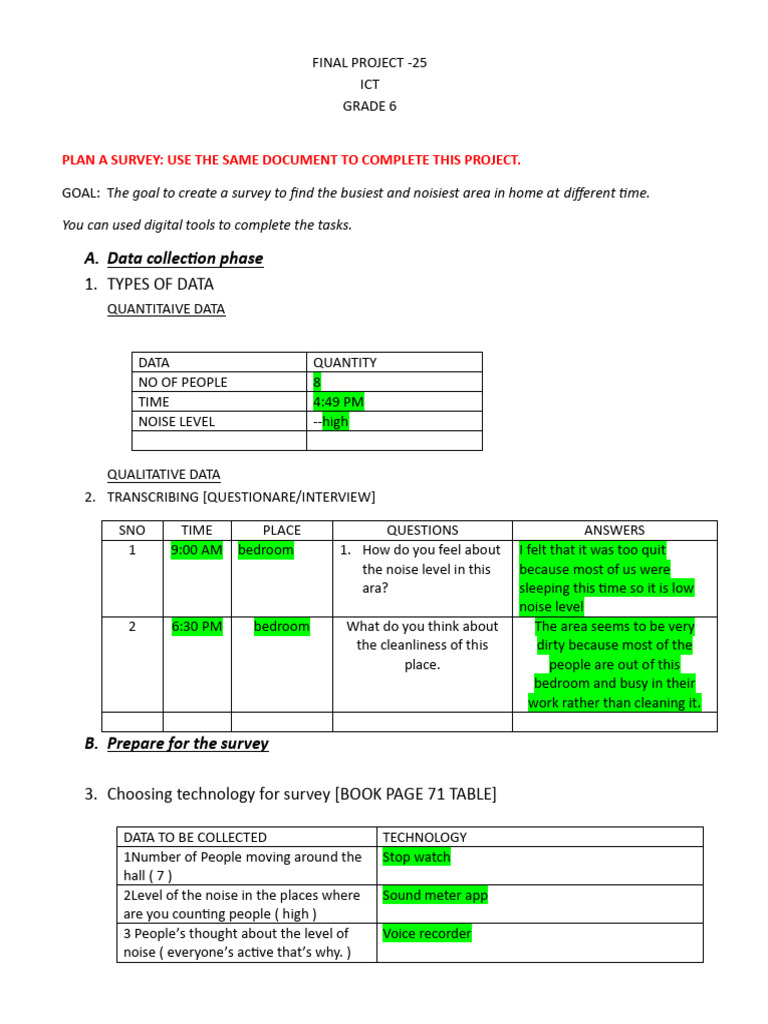 Ict-Project Data Survey | PDF | Data | Qualitative Research