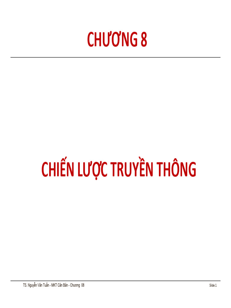 NVT PMKT Ch8 - CLTRUYENTHONG | PDF