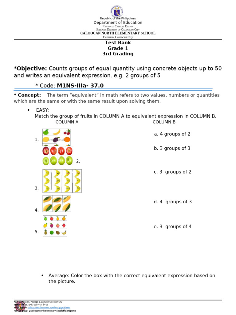 Math Test Bank 3RD Quarter | PDF | Shape | Mathematics