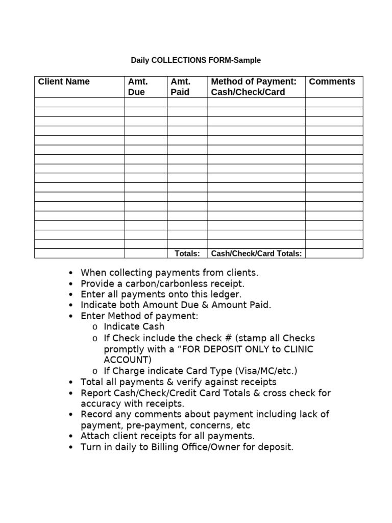 Collection Report Template | PDF