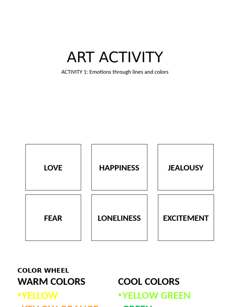 ART ACTIVITY 1 EMOTIONS LINES COLOR | PDF