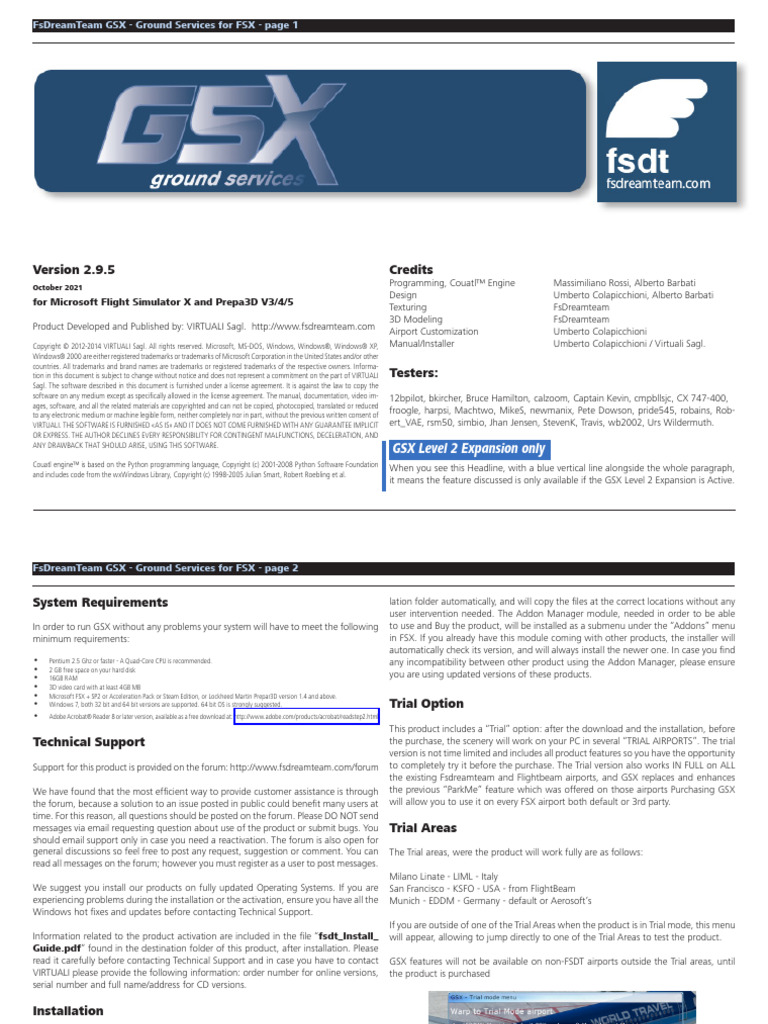 GSX Manual | PDF | Internet Forum | Parking