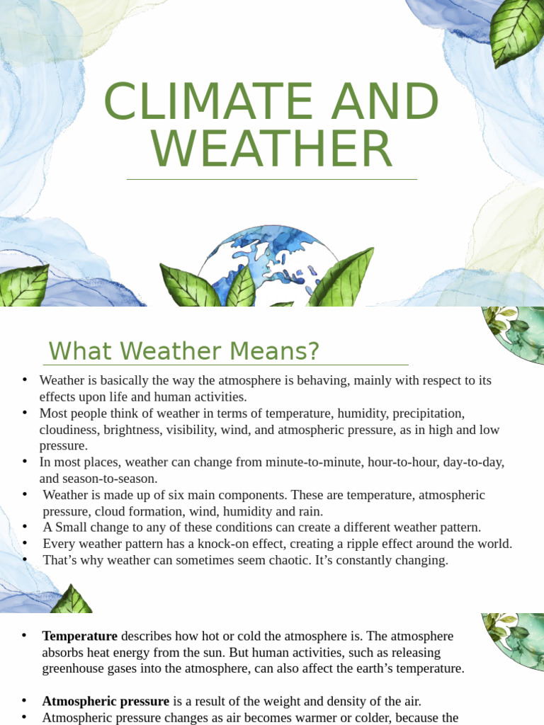 Understanding Weather and Climate Basics | PDF | Atmosphere Of Earth ...