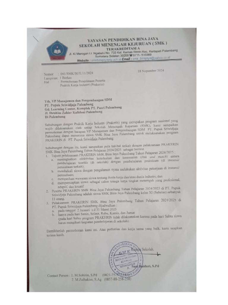 Pendaftaran Siswa Magang | PDF