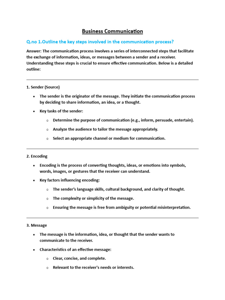 Business Communication Notes | PDF | Reading Comprehension | Communication