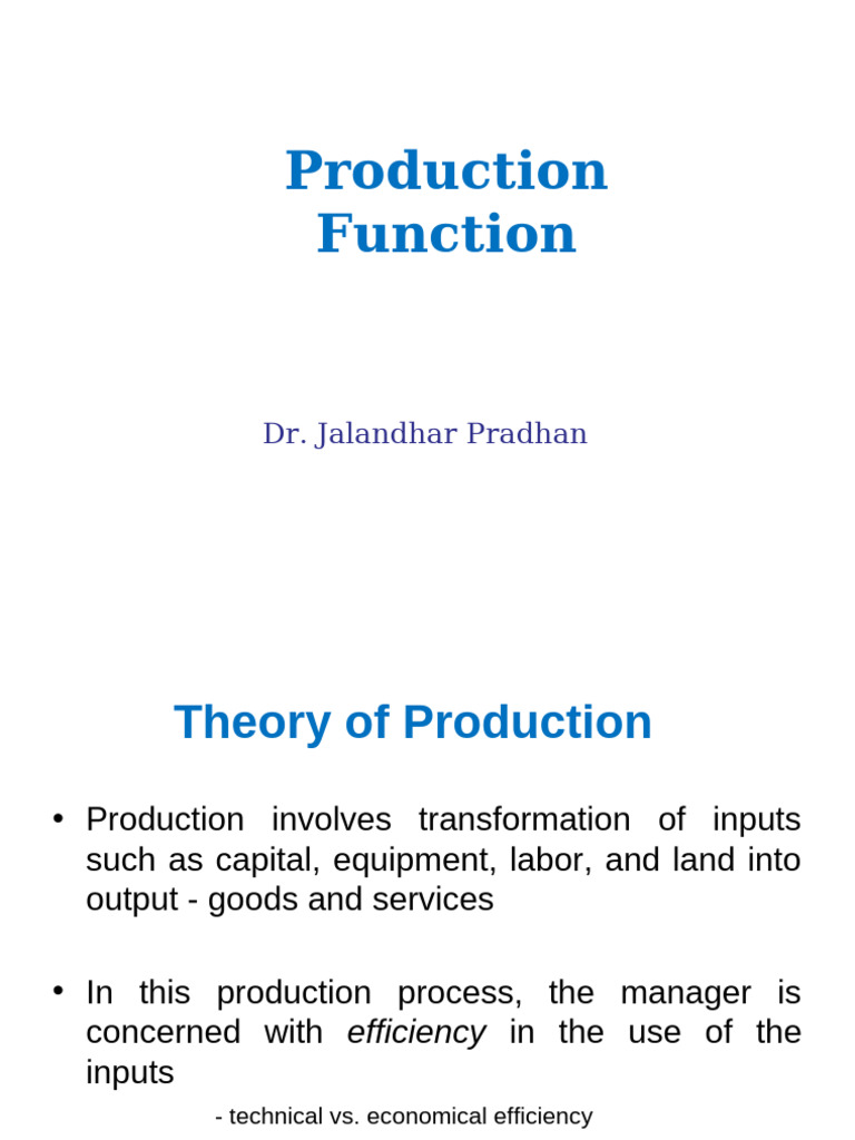 Unit2 - Lec1 - Production Function | PDF | Long Run And Short Run | Production And Manufacturing