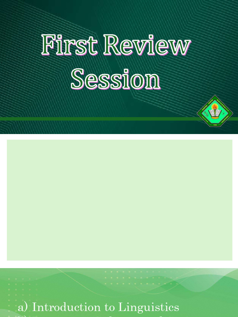 2 Review Session 1 Linguistics | PDF | Language Education | Phrase