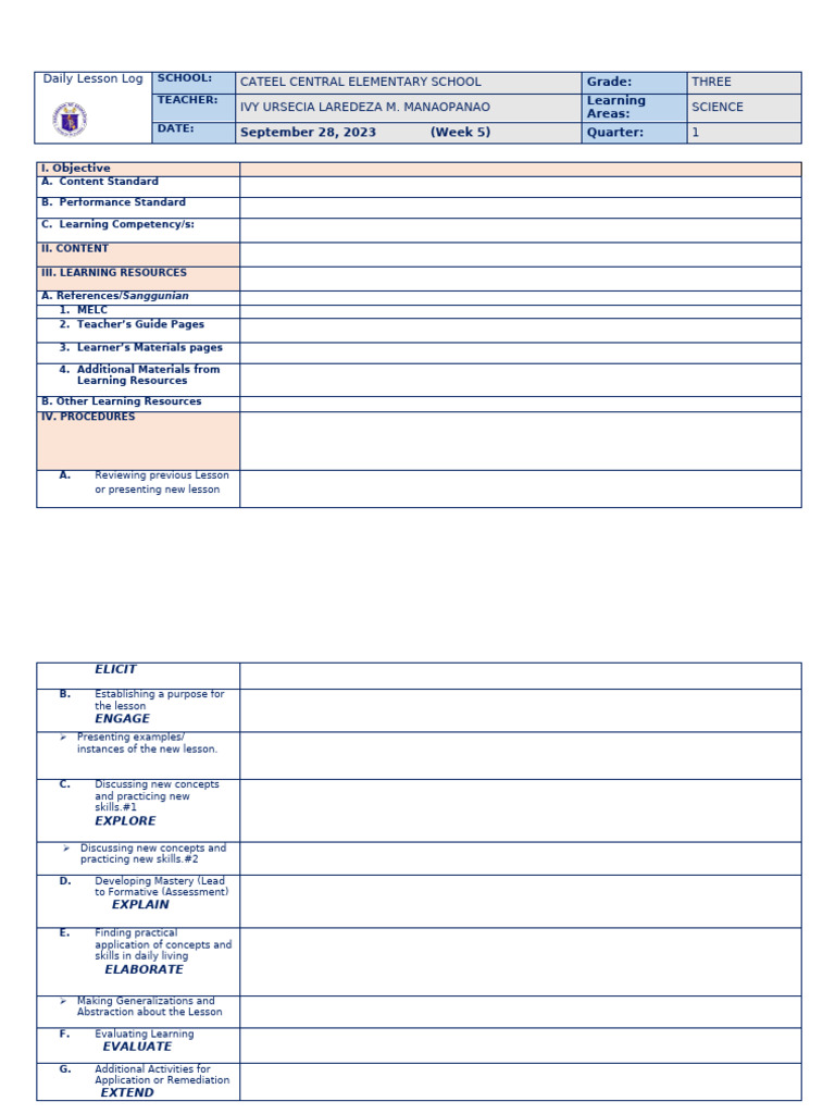 Grade 3 Science Daily Lesson Log | PDF