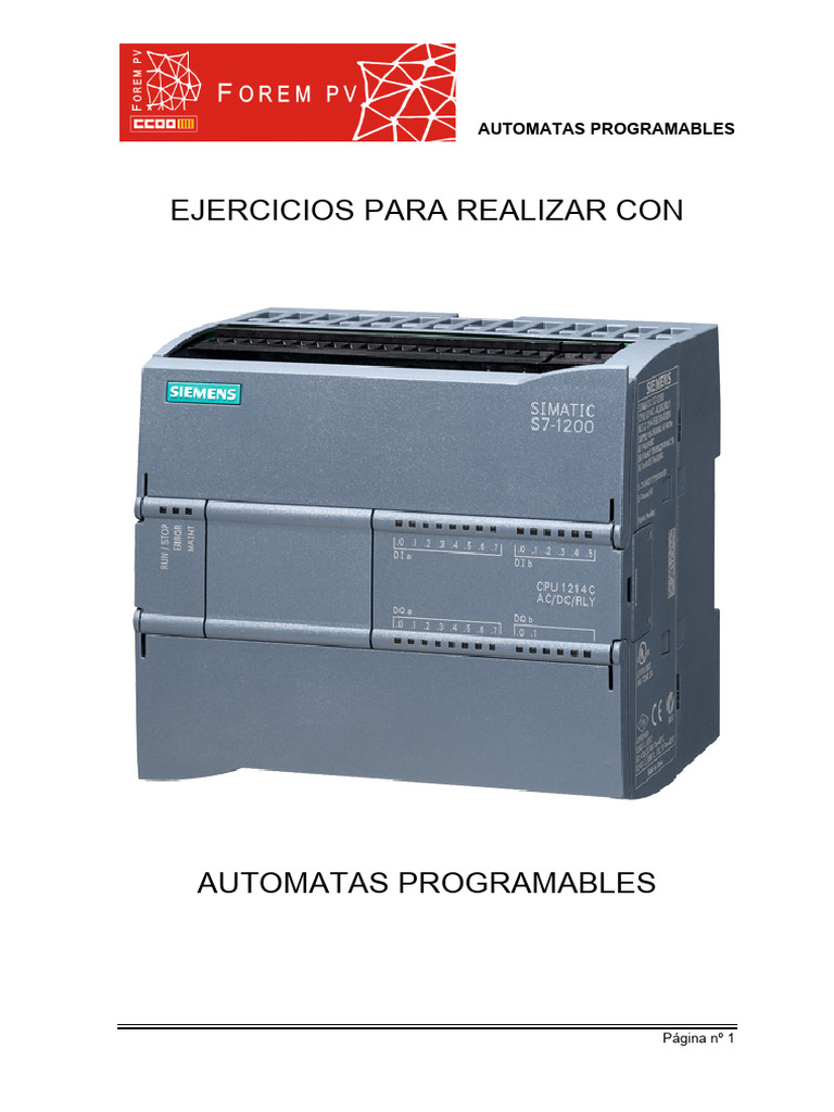 Problemas de Automatas Programables SIEMENS S7-1200 | PDF | Perforar | Semáforo
