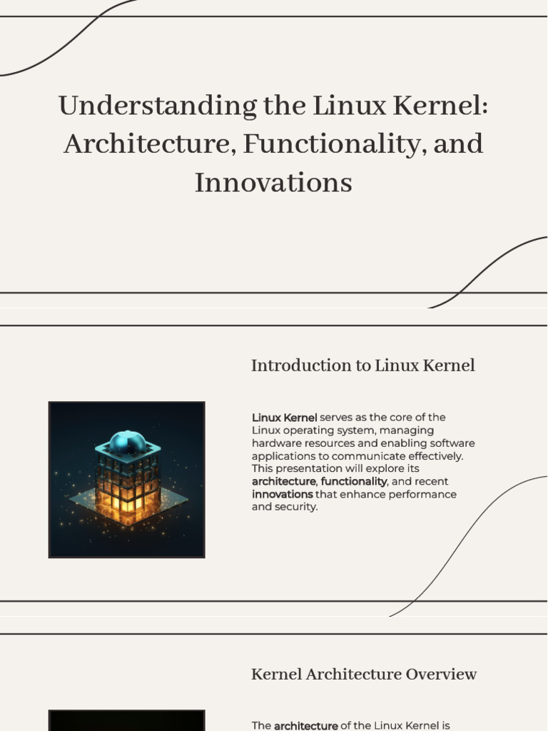 Slidesgo Understanding The Linux Kernel Architecture Functionality | PDF