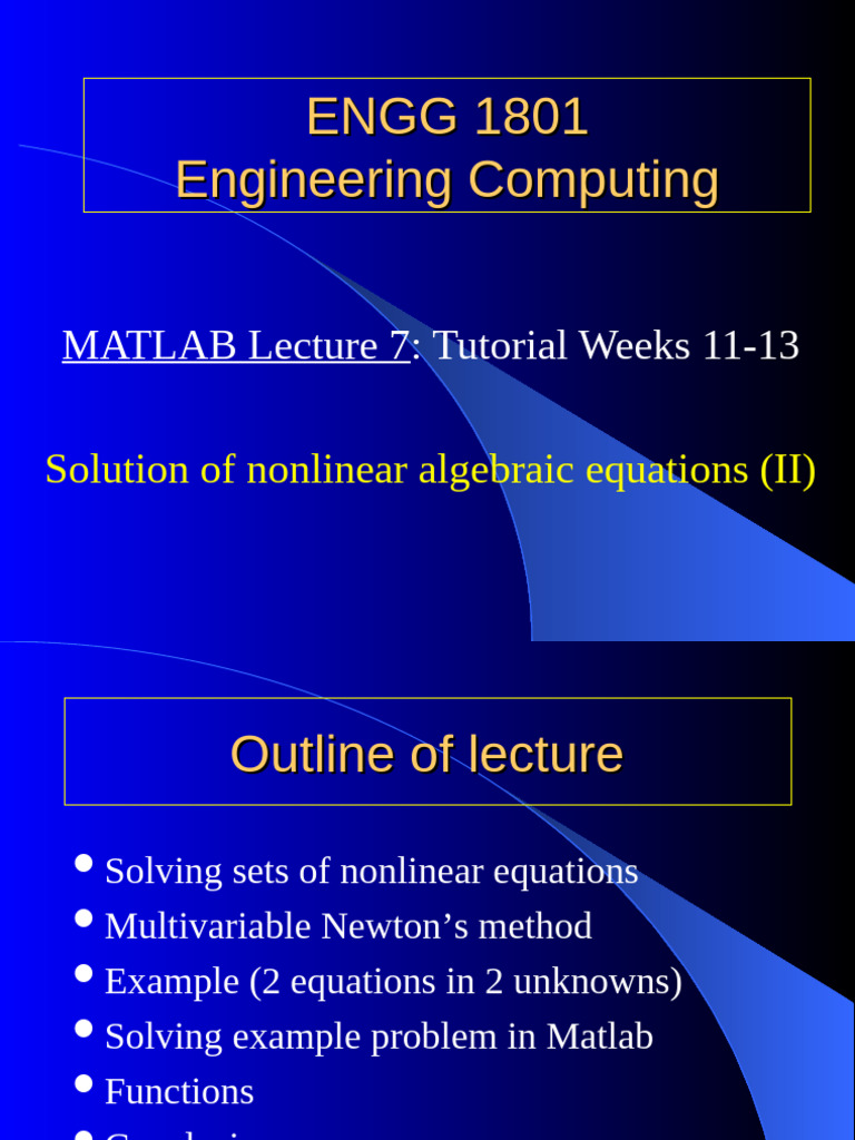 Engg1801 2005 Lect7 With Functions | PDF | Equations | Multivariable Calculus