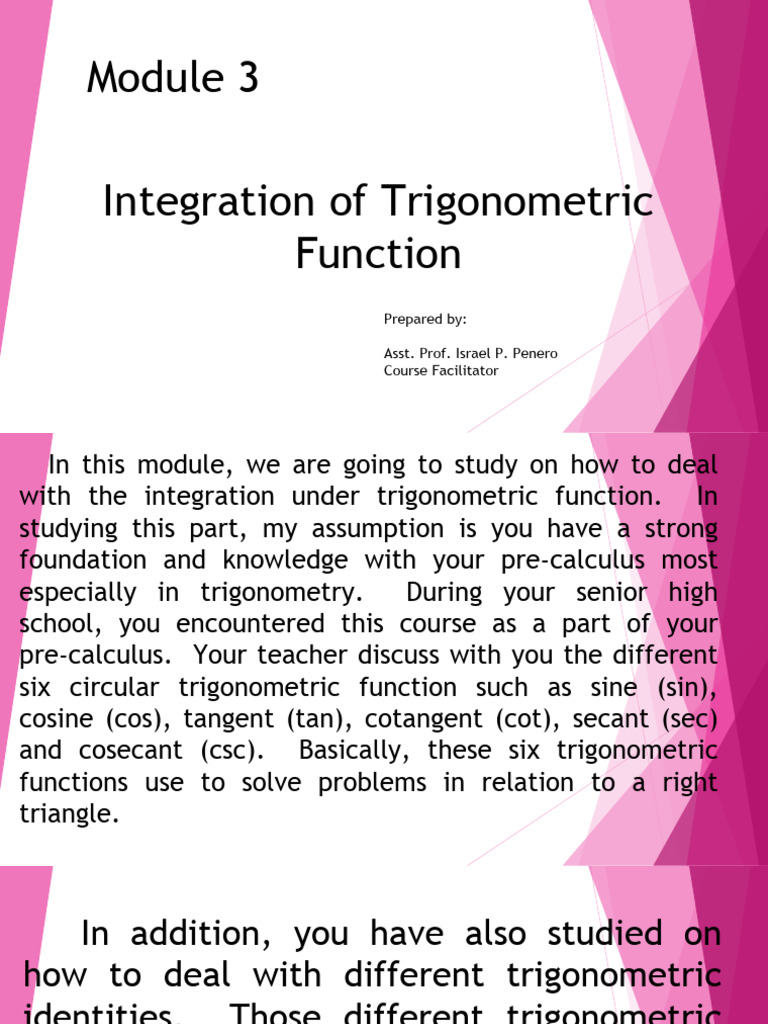 3 Integration of Trigonomic Function | PDF | Trigonometric Functions ...