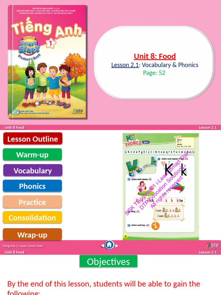 Unit 8 Food - Lesson 2.1 - Page 52 | PDF | Phonics | Education Theory